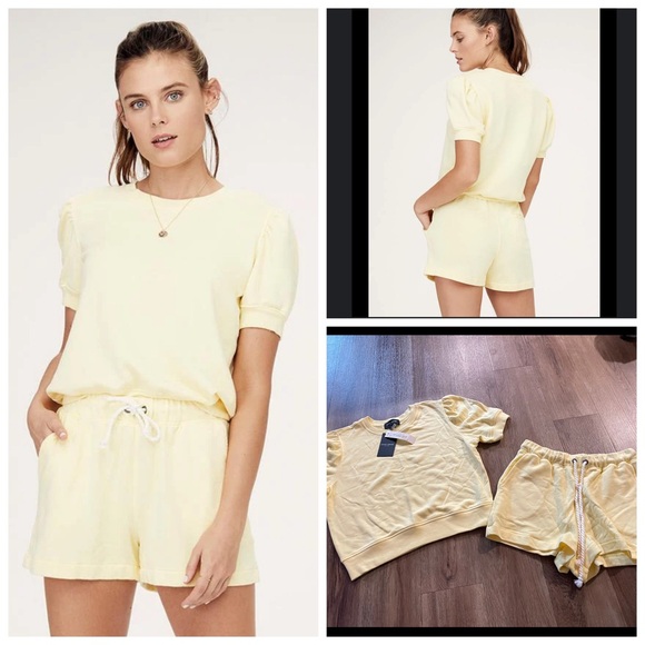 David Lerner | Other | David Lerner Jade Puff Sleeve Top In Lemon ...